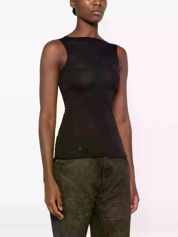 Rick Owens Sheer Panelled Sleeveless Top