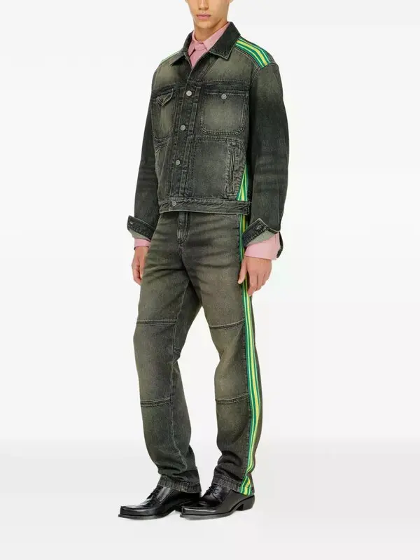 DIESEL® Trucker Jacket With Striped-shoulder Bands