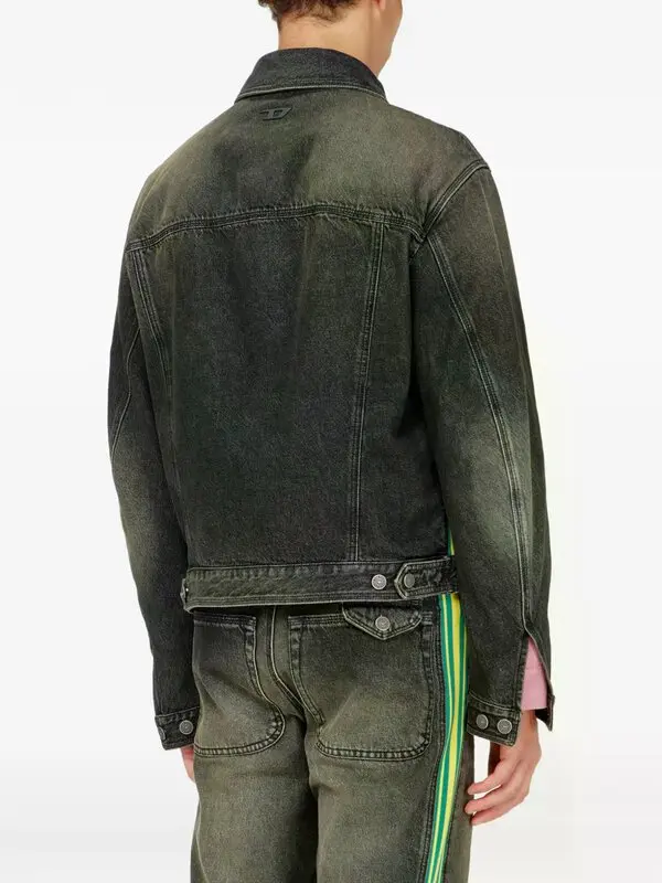DIESEL® Trucker Jacket With Striped-shoulder Bands