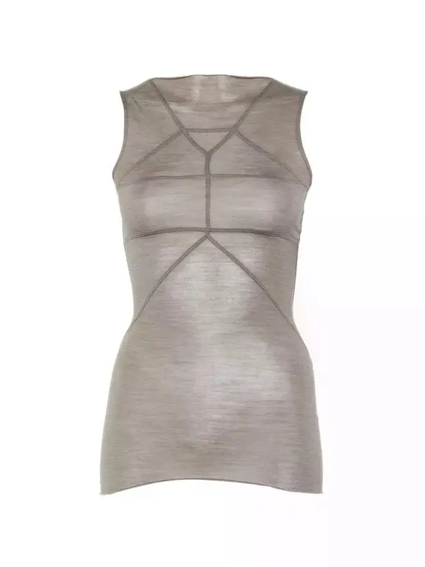 Rick Owens Semisheer Exposed Seam Tank Top - Grey