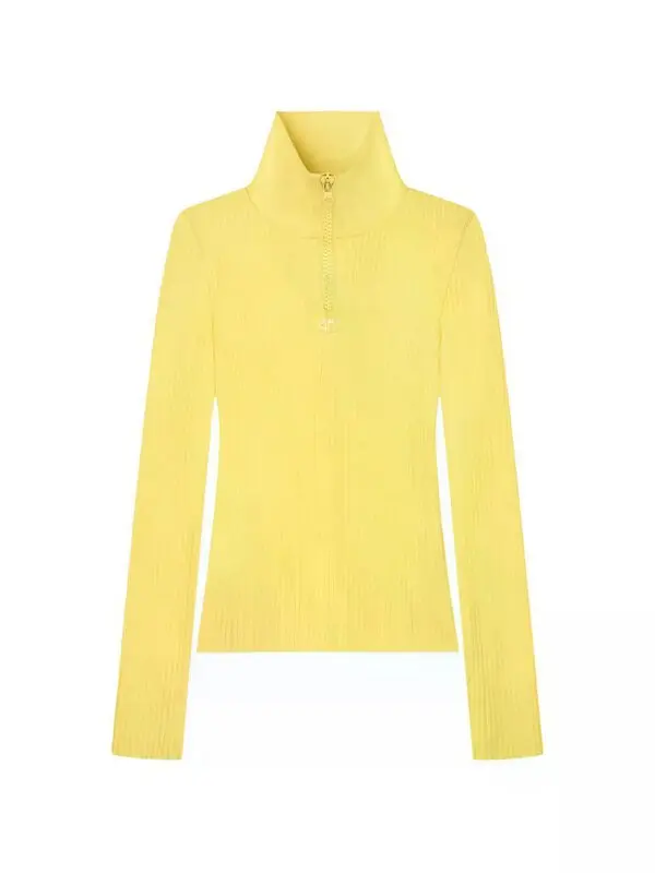 COURREGES Zipped Rib-knit Sweater