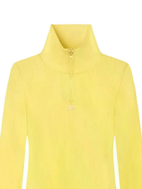 COURREGES Zipped Rib-knit Sweater