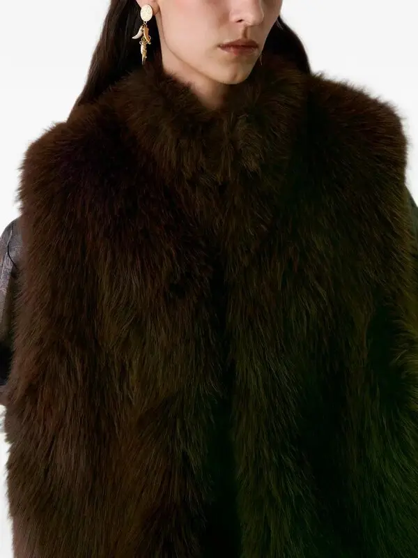 Liu Jo Faux Fur Belted Vest - Brown