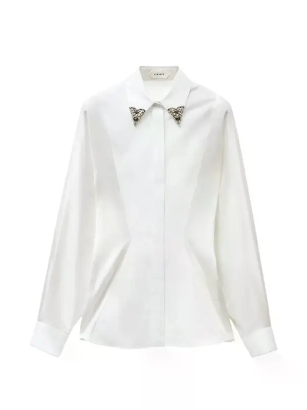 Versace Embellished-collar Cotton Poplin Shirt