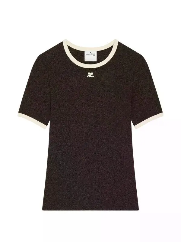 COURREGES Heather Contrast-trim T-shirt
