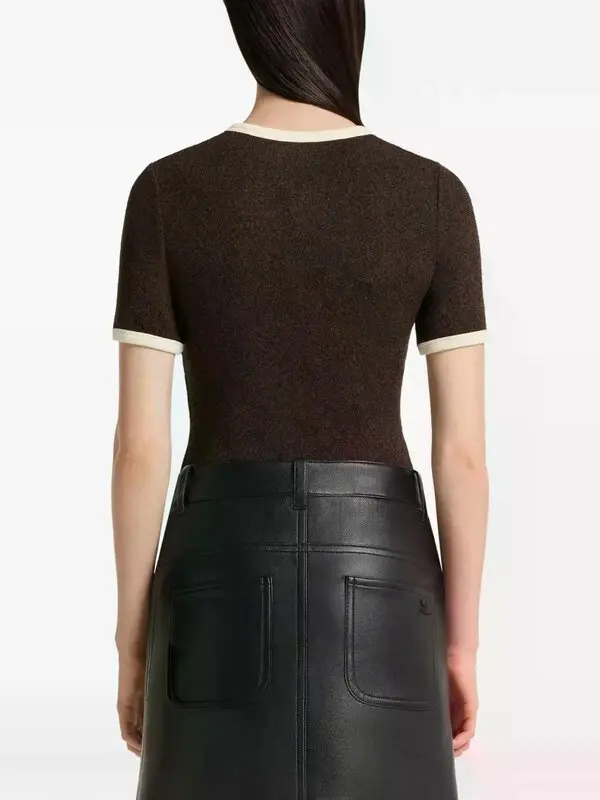 COURREGES Heather Contrast-trim T-shirt