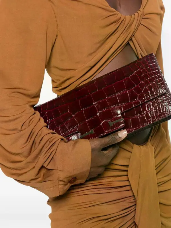 TOM FORD Lost Cherry Crocodile-effect Clutch Bag