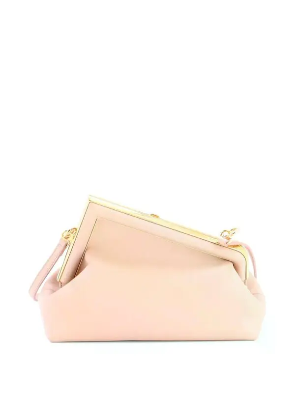 Fendi First Bag Leather Clutch Bag - Neutrals