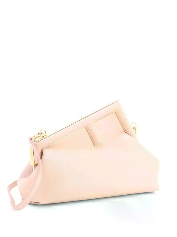 Fendi First Bag Leather Clutch Bag - Neutrals