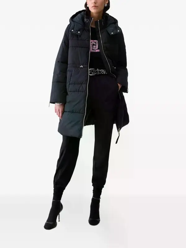 Liu Jo Long Jacket In Matte Nylon - Black