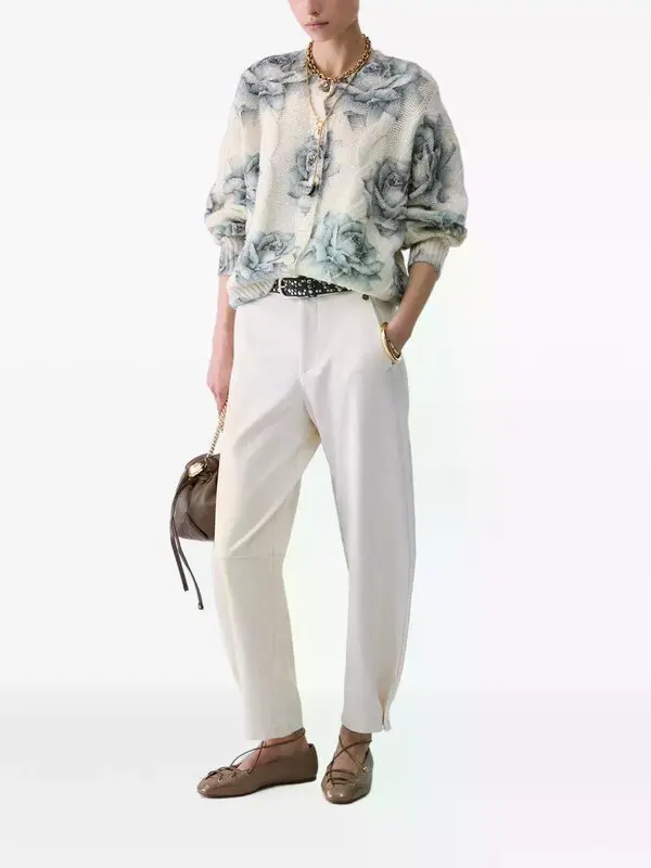 Liu Jo Wool Cardigan With Rose Print