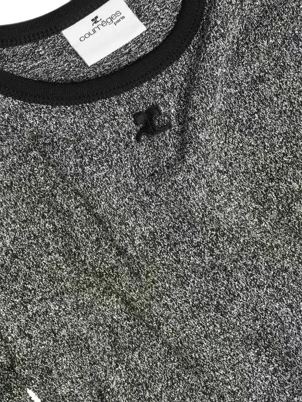 COURREGES Heather Contrast-trim T-shirt
