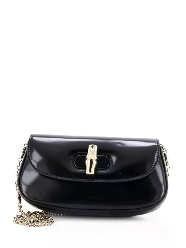 Gucci Bamboo Night Chain Leather Small Clutch Bag