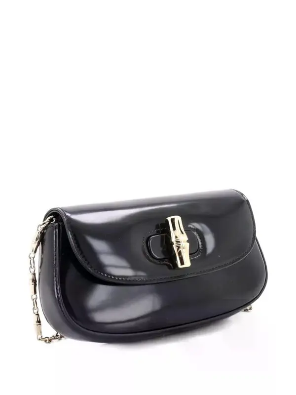 Gucci Bamboo Night Chain Leather Small Clutch Bag