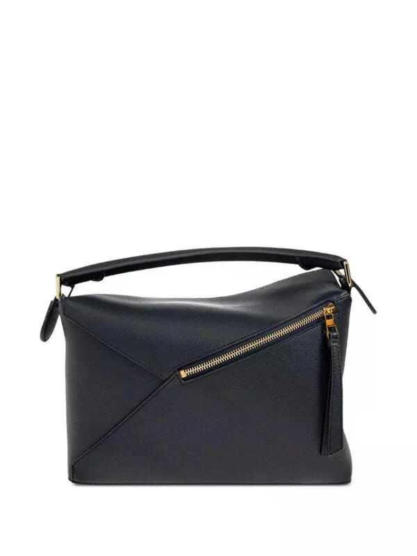 Loewe Medium Puzzle Edge Leather Tote Bag - Black