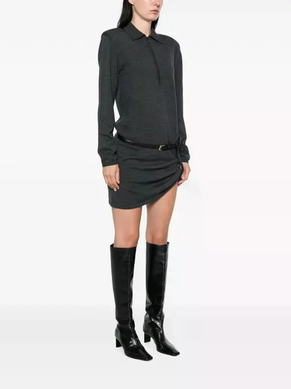 CIRCUS HOTEL Belted Half-zip Dress