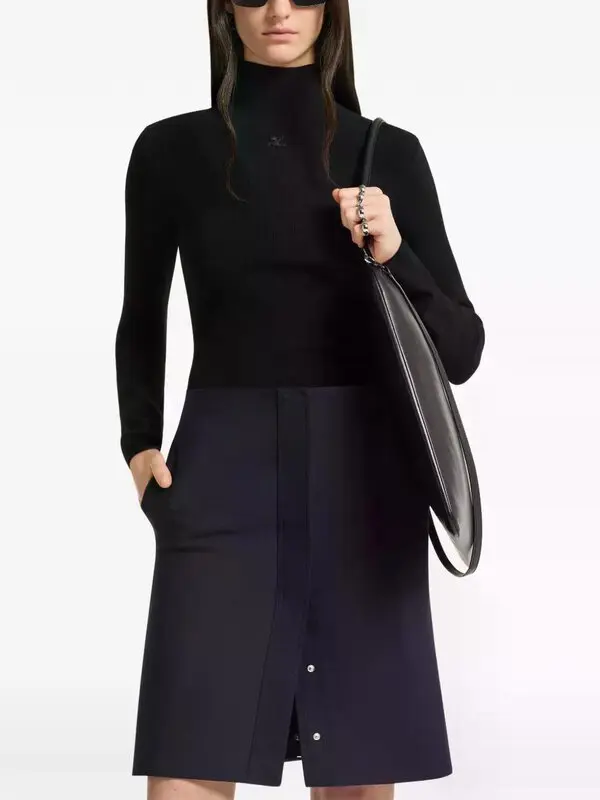 COURREGES Milano Knit Logo-patch Sweater - Black