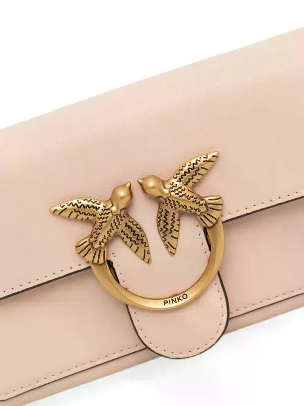 Pinko Love Leather Shoulder Bag - Pink