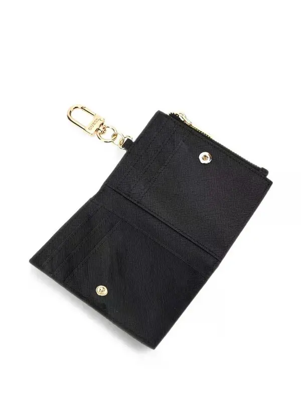 Guess Saffiano Logo-plaque Zip-fastening Card Holder