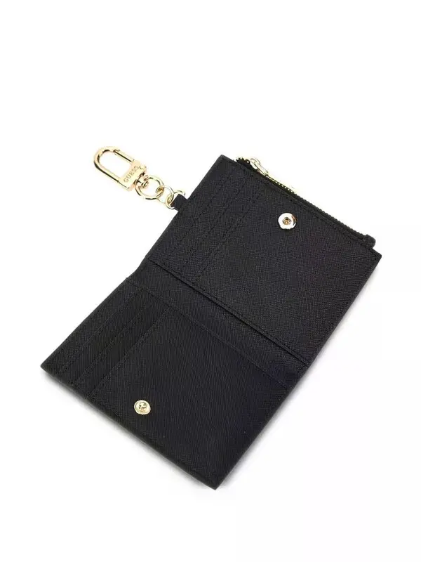 Guess Saffiano Logo-plaque Zip-fastening Card Holder