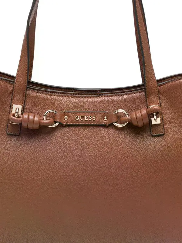 Guess Logo-plaque Knotted-detail Tote Bag