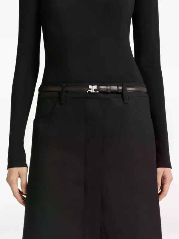 COURREGES Croc-embossed Leather Belt