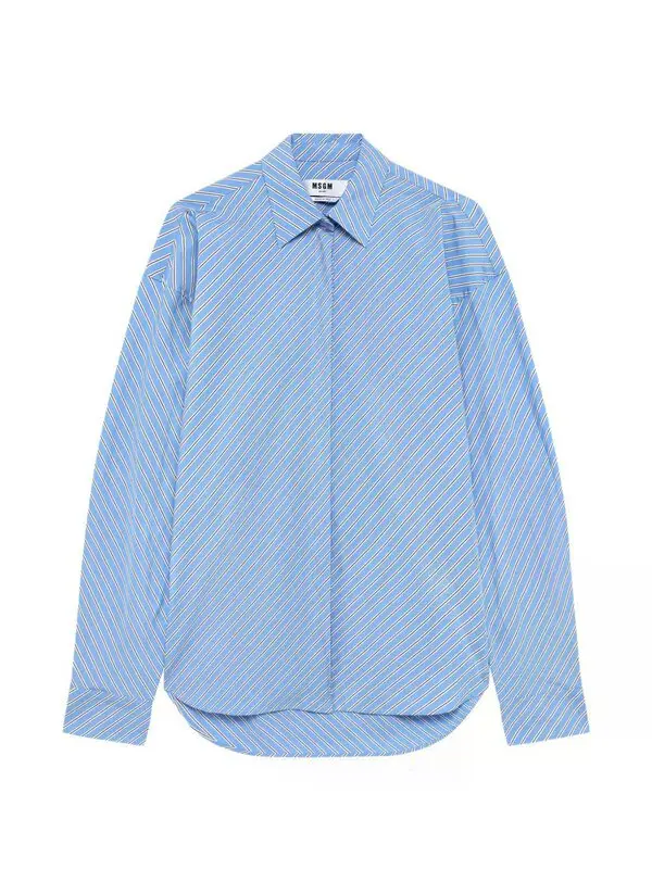 MSGM Diagonal-stripe Long-sleeve Shirt