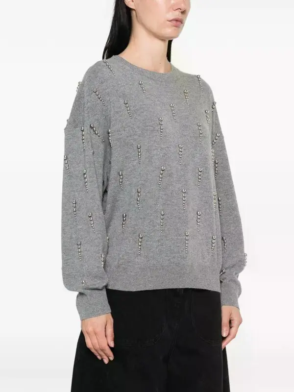 CIRCUS HOTEL Stud-embellished Knitted Sweater - Grey