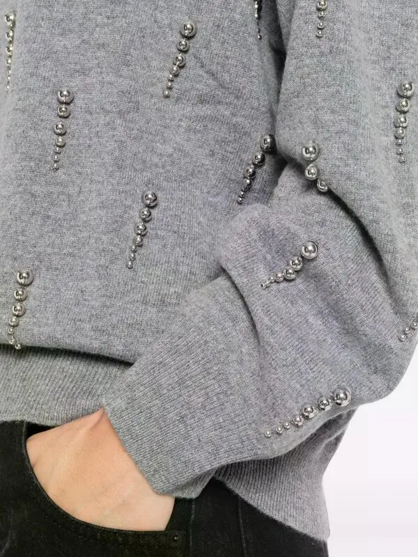 CIRCUS HOTEL Stud-embellished Knitted Sweater