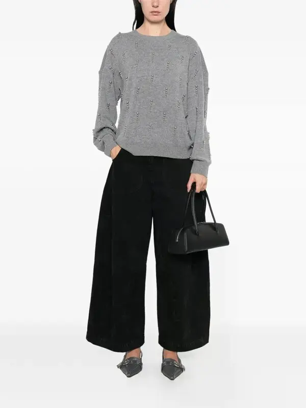 CIRCUS HOTEL Stud Embellished Fine Knit Sweater