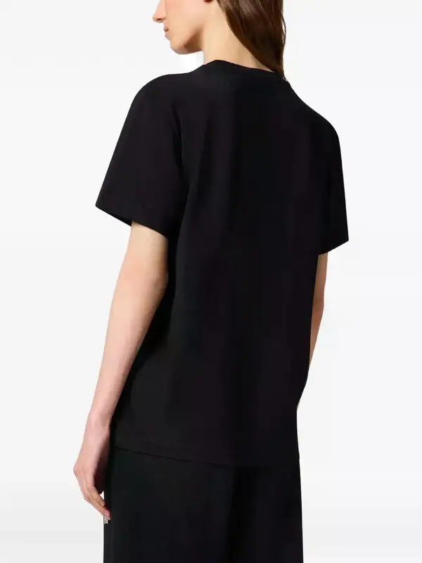 MSGM Logo-embroidered Lace-detail T-shirt