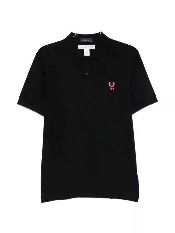 Comme Des Garçons Logo-embroidered Cotton Polo Shirt - Black