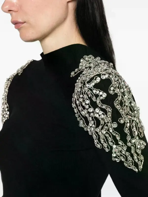 CIRCUS HOTEL Embellished High Neck Sweater