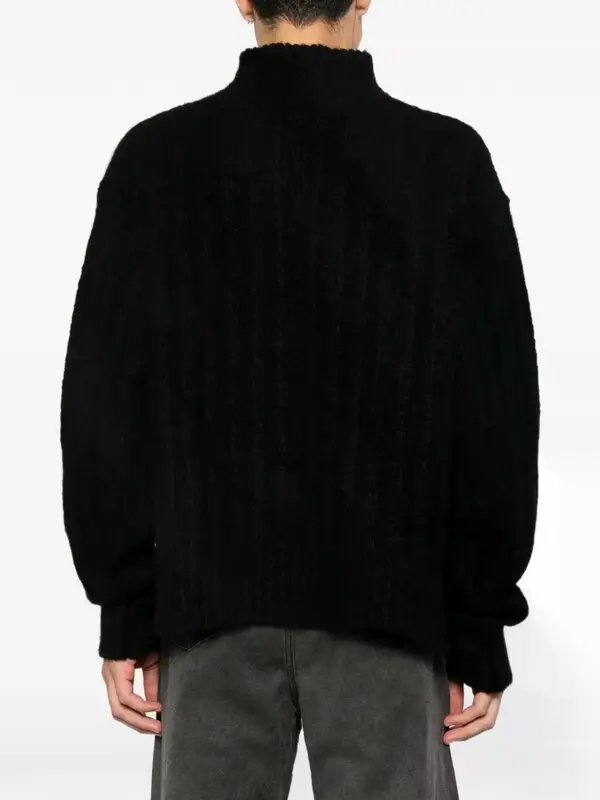 Rick Owens Ribbed Knit High-neck Sweater