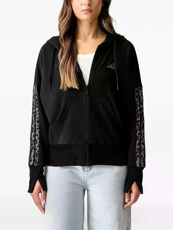 Adidas Leopard-print-stripe Hoodie