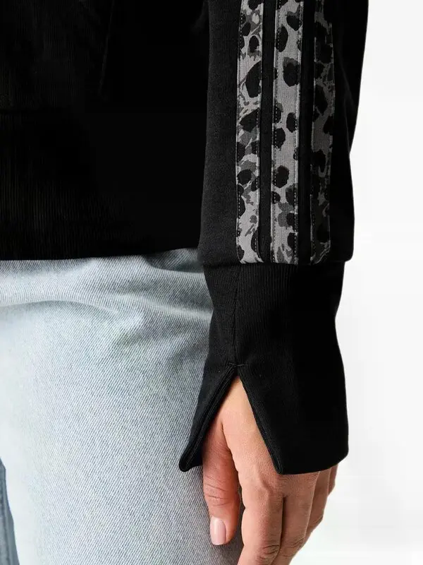 Adidas Leopard-print-stripe Hoodie