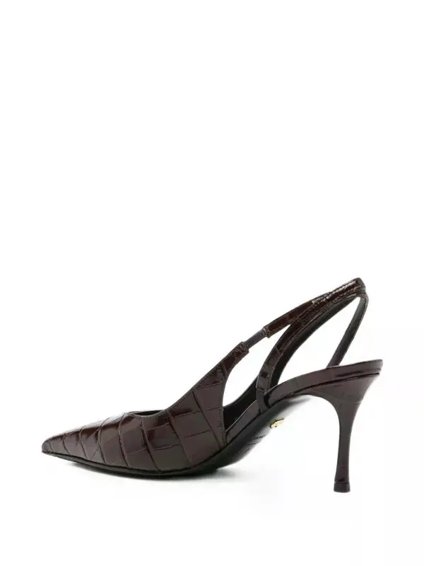 FERRAGAMO Croc-effect Slingback Pumps