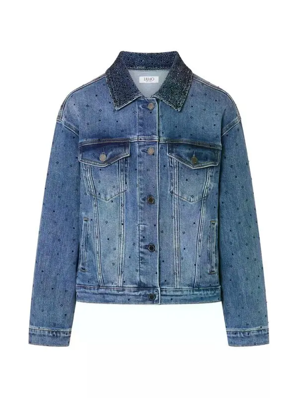 Liu Jo Denim Jacket With Micro-rhinestones - Blue