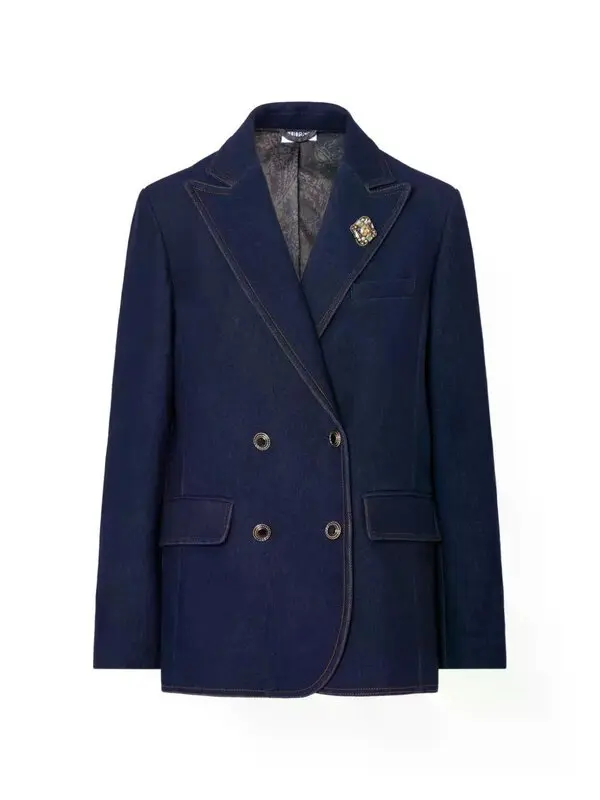 Liu Jo Double-breasted Denim Blazer - Blue