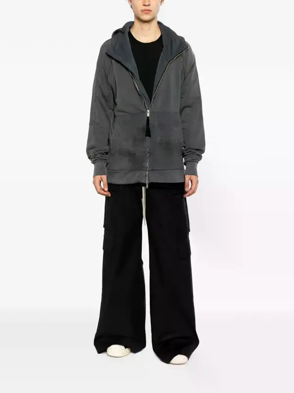 THOM KROM Panelled Zip-fastening Hoodie - Grey