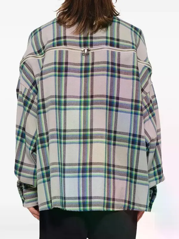 Facetasm Check-pattern Zip-detail Shirt
