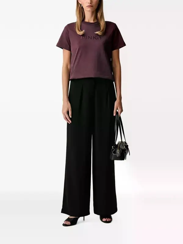 Pinko Embroidered-logo Cotton T-shirt