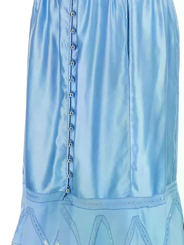 Rabanne Lace-trim Embroidered Midi Skirt