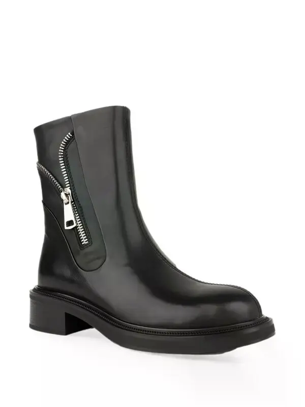 LINDA BAUMANN Zip-detail Leather Boots