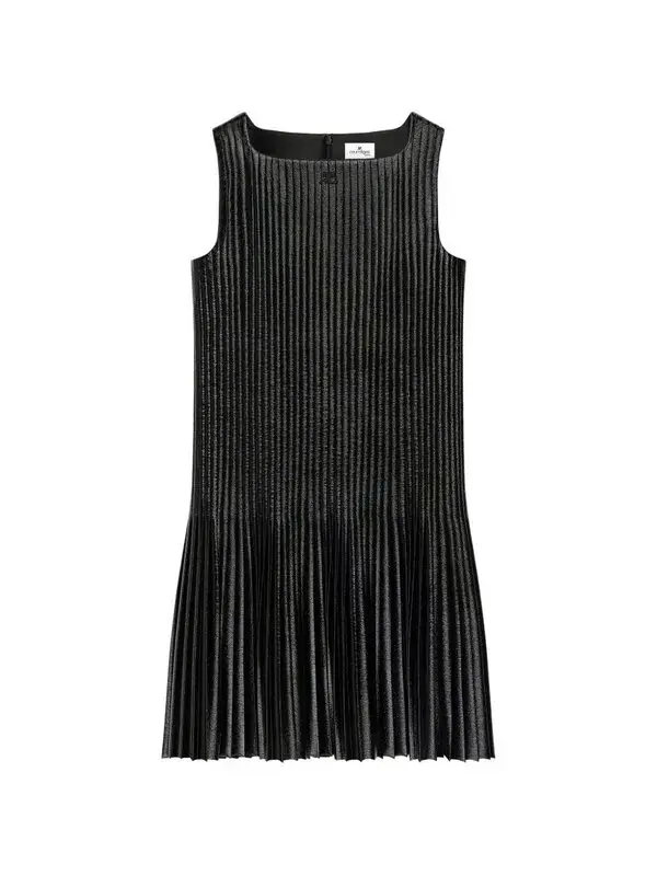 COURREGES Pleated Vinyl Mini Dress