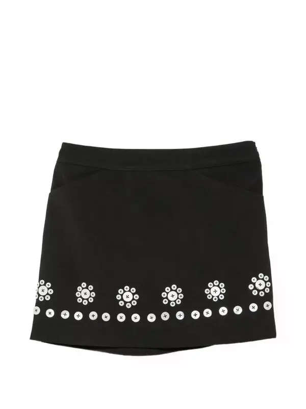 Stine Goya Button-embellished Floral-motif Mini Skirt