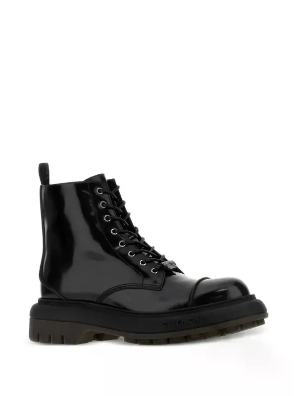 Givenchy Lace-up Leather Boots - Black