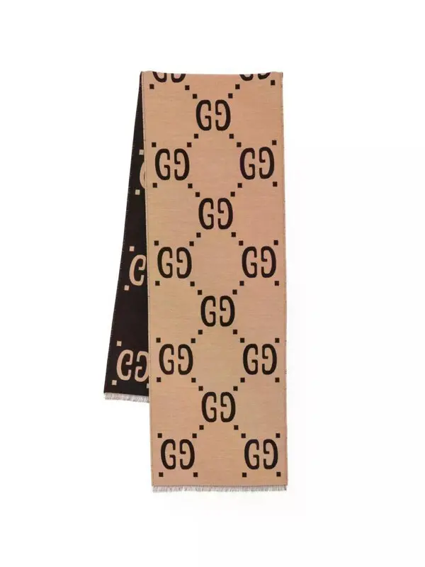 Gucci Gg Jacquard Scarf - Neutrals