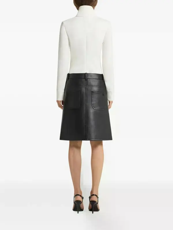 COURREGES Leather Snap-button Mini Skirt