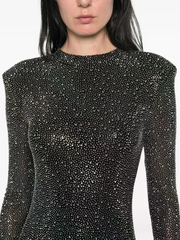 TWENTY FOURHAITCH Crystal-embellished Long-sleeve Maxi Dress